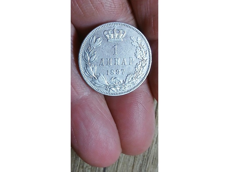 KO 290 - Kr Srbija - 1 din 1897 - srebro 5 g - VF -