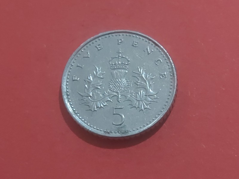 Britanija - 5 pence 2002 god