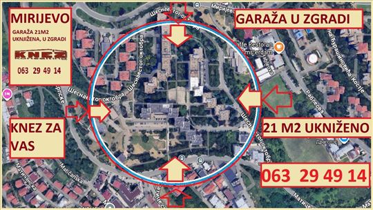 Garaža - MIRIJEVO 2, uknjižena u zgradi