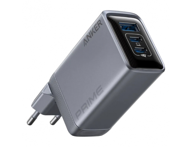Anker Prime 100W GaN punjač za mobilni sa 3-porta (2x USB-C i 1x USB-A) srebrni