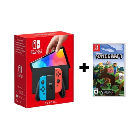 Konzola Nintendo Switch OLED Model Neon Red and Blue + Minecraft