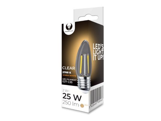 Forever Light LED filament sijalica C35 E27 2W 2700K COG Clear