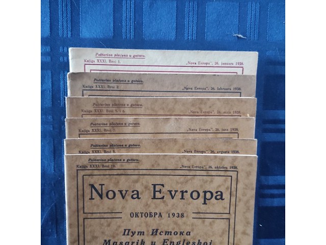 Nova Evropa, knjiga XXXI  1938.g  3 kom