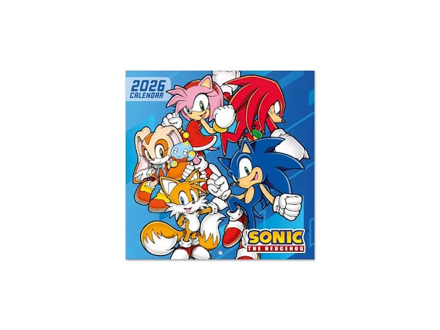 Zidni kalendar 2026 - Sonic, 30x30 cm
