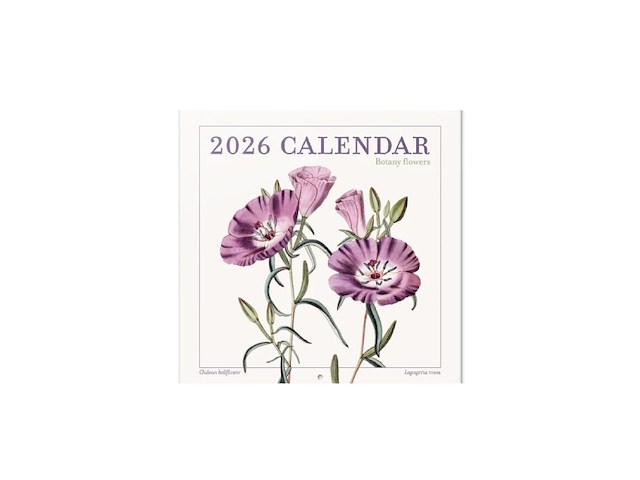Zidni kalendar 2026 - Botanical Flowers, 30x30 cm