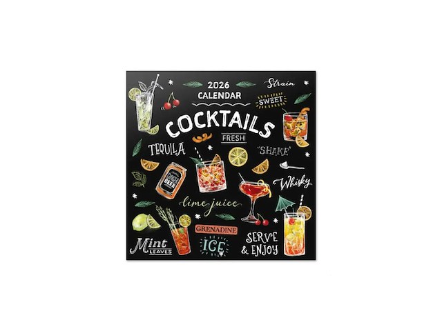 Zidni kalendar 2026 - Cocktails, 30x30 cm