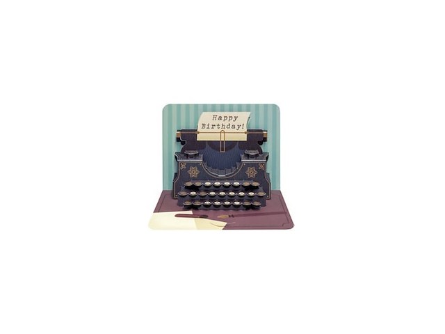Čestitka - Pop Up, Typewriter