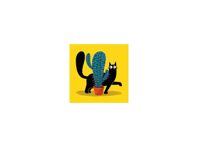 Čestitka - Cat and Cactus