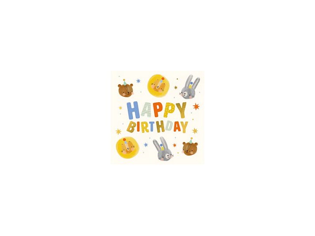 Čestitka - Happy Birthday, Animal Characters