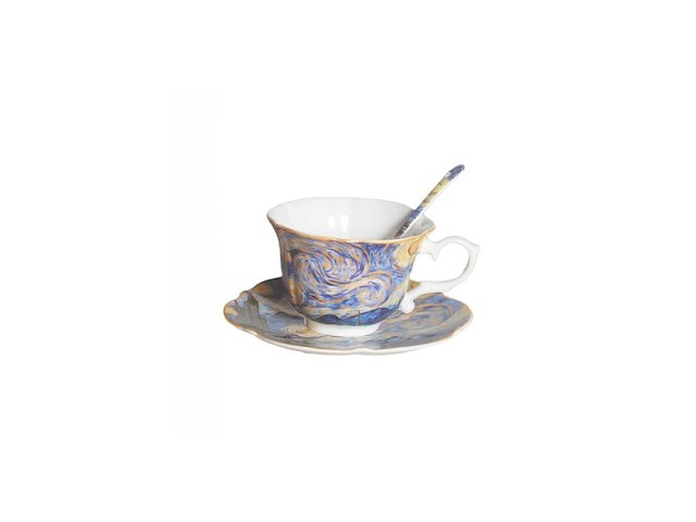 Šolje sa tacnom i kašičicama set 2  - Van Gogh, Starry Night, 280 ml