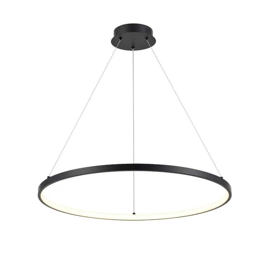 Rabalux Visilica Beliza, 1 prsten, LED 55W, 3000K, 60cm, Crna