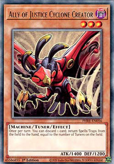 Ally of Justice Cyclone Creator - PHRE-EN056 - Rare 1st Edition