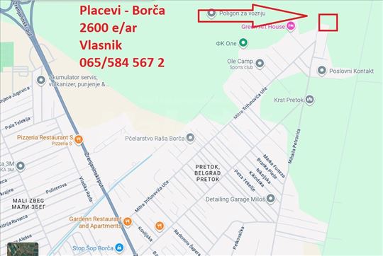 Poljoprivredno zemljiste Borca, Beograd - placevi