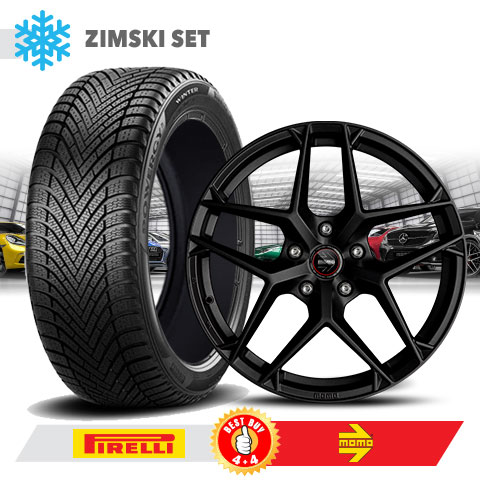 235/50 R19 SET Z PIRELLI + MOMO RF07 SB BLK 5/108 + TPMS
