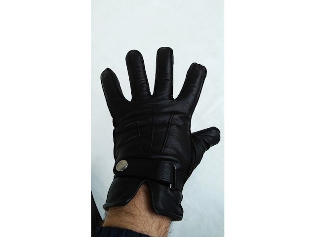 Dressmann Genuine Leather Mens Gloves Black Lined vel.L
