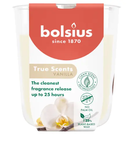 Bolsius sveća Vanilla - True Scents u čaši 80/73