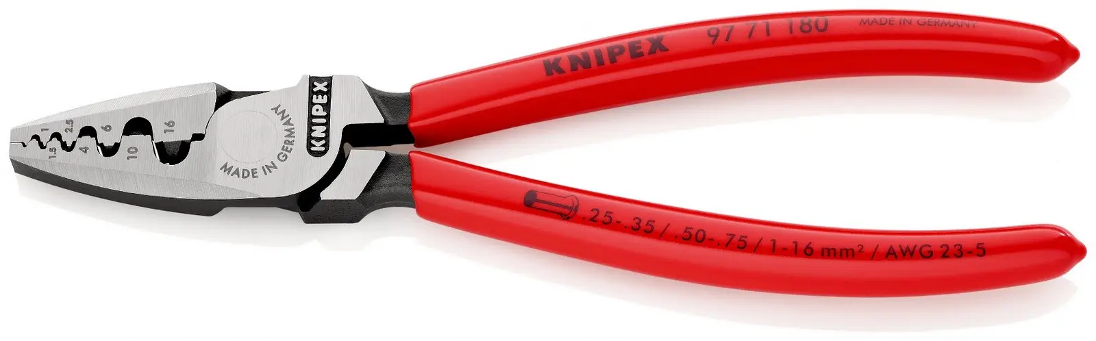 KNIPEX Klešta za krimpovanje hilzni 180mm 97 71 180 crvena