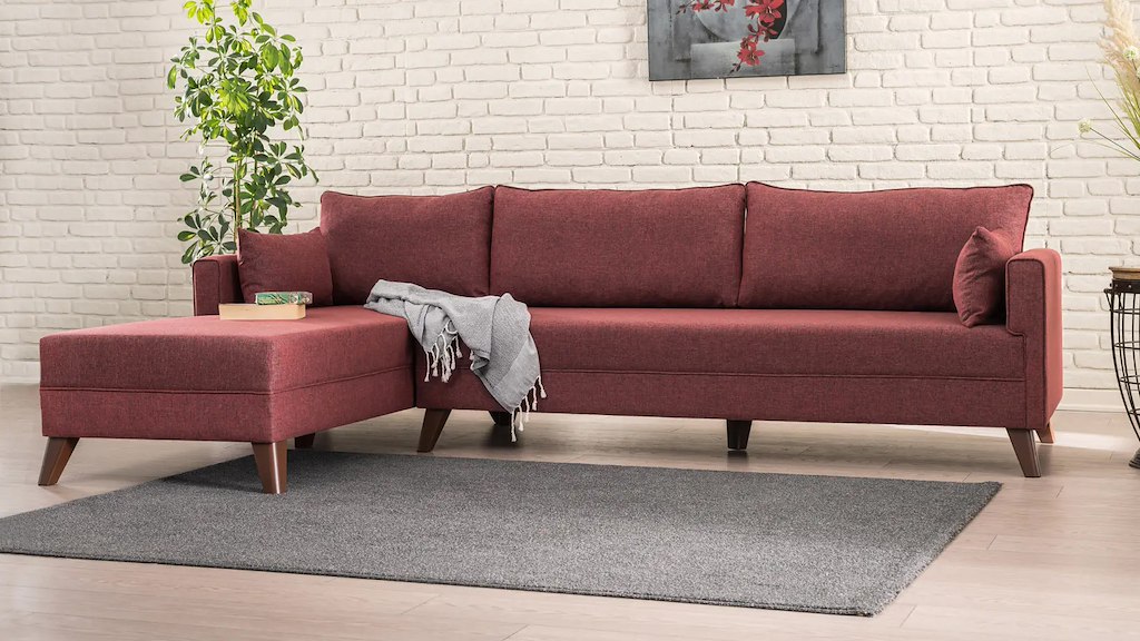Atelier del Sofa Ugaona garnitura Bella 275x85x165cm Bordo