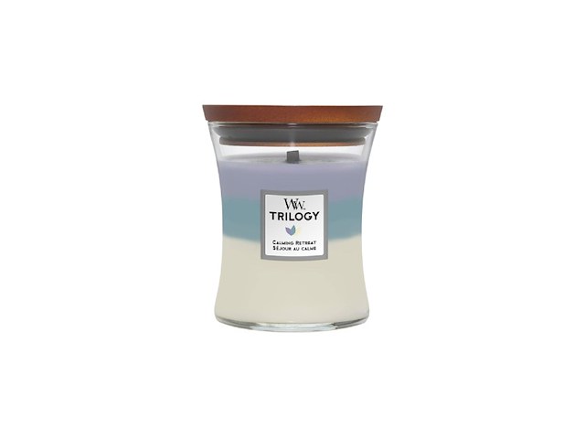 Mirišljava sveća - WoodWick Trilogy, Calming retreat, medium