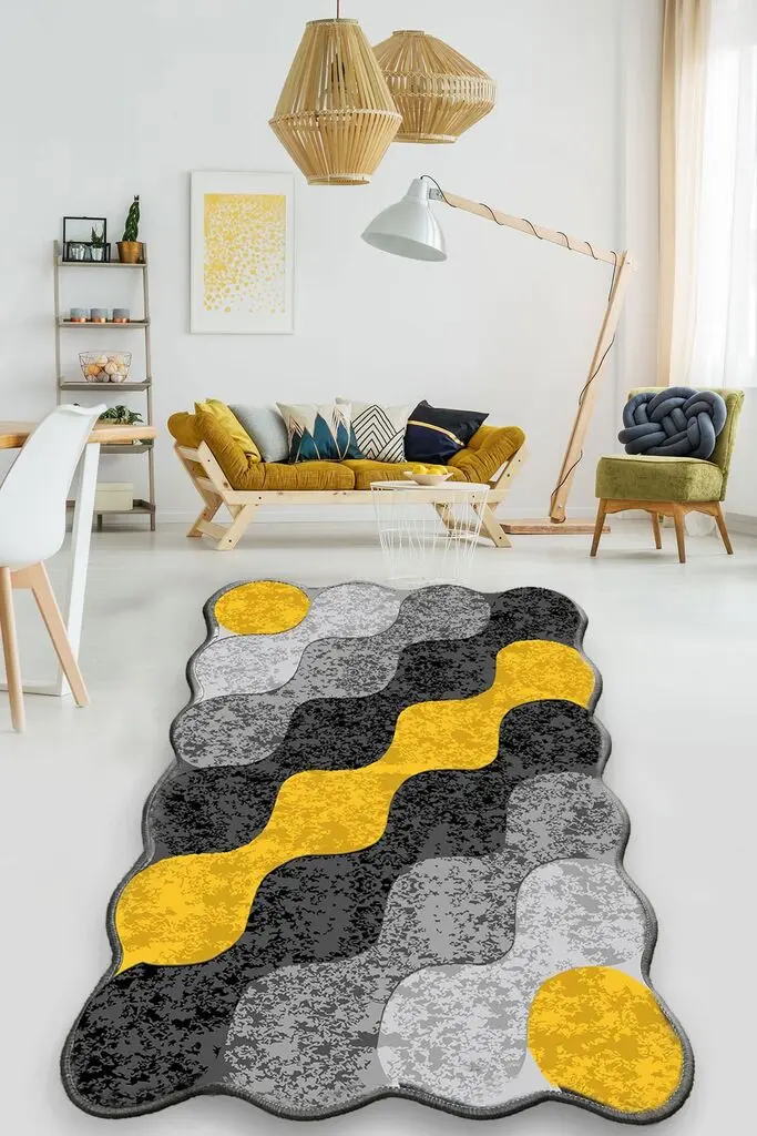 Conceptum Hypnose Circle Djt Tepih, 200x290, Sivo-žuti