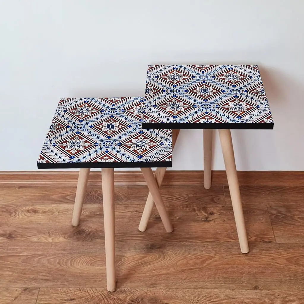 Hanah Home Set klub stočića 2Shp437, 2 komada, Šareni