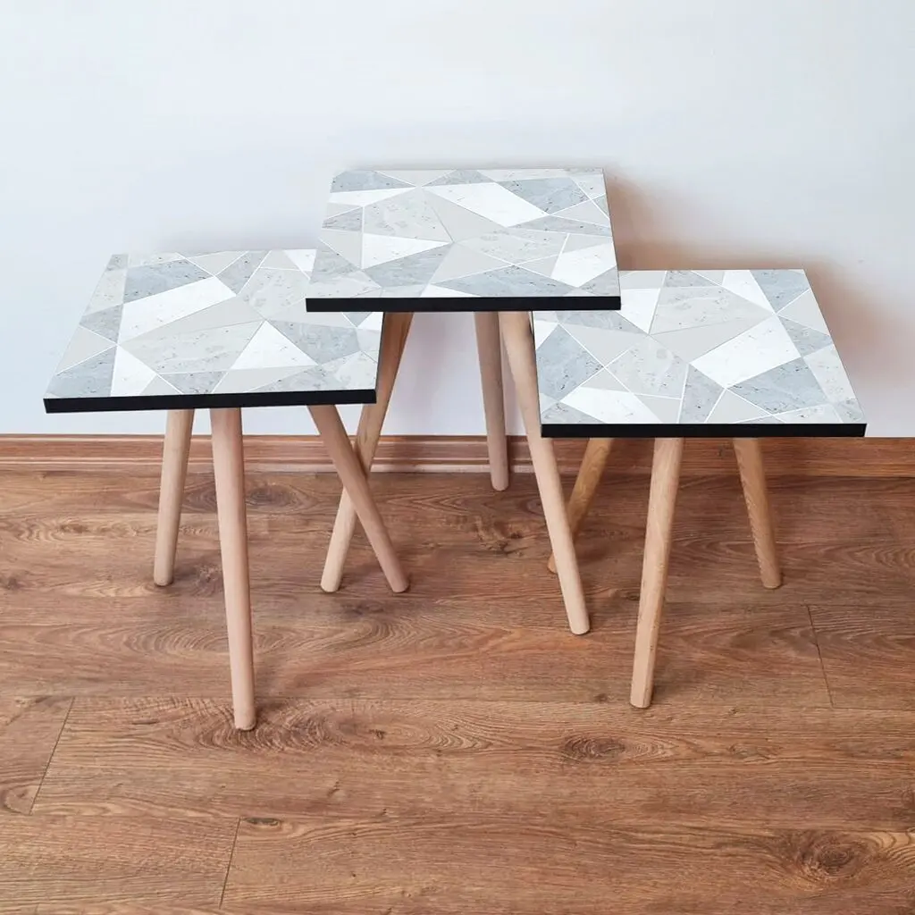 Hanah Home Set klub stočića 3Shp175, 3 komada, Šareni