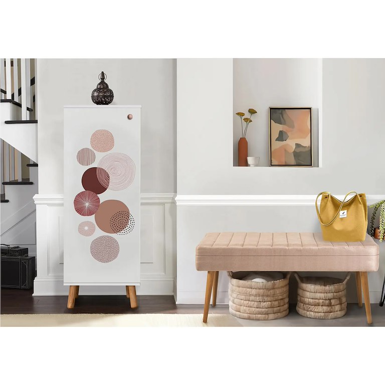 Hanah Home Set za predsoblje cipelarnik i klupa Belo-Bež