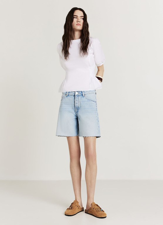 RAW CUT BERMUDA SHORTS SVETLOPLAVI TEKSAS