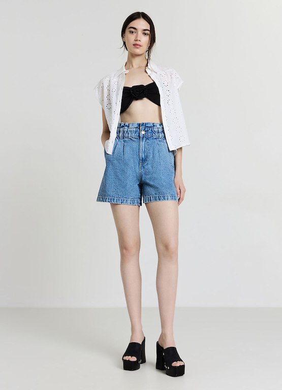 PAPERBAG SHORTS SREDNJEPLAVI TEKSAS
