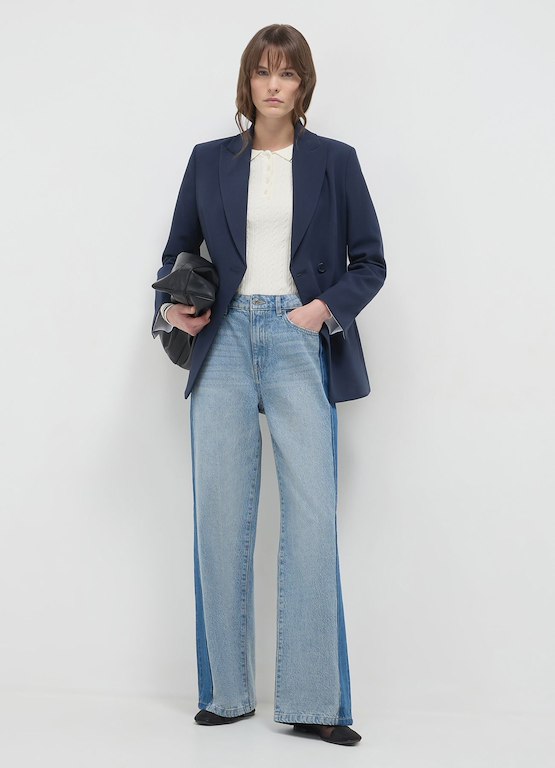 SUPER WIDE LEG JEANS WITH BAND SVETLOPLAVI TEKSAS