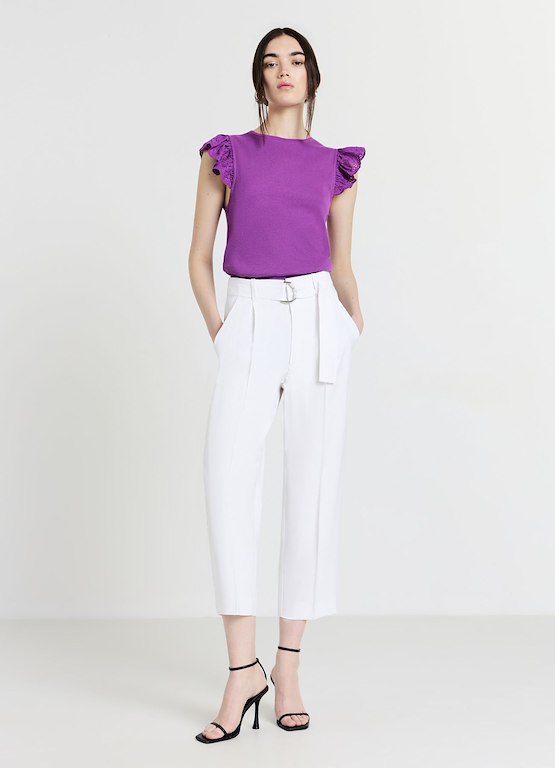 RUFFLE RIB T-SHIRT CIKLAMA