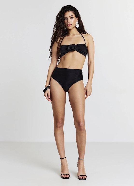 HIGH-WAISTED RUFFLED BRIEFS ULTRABLACK