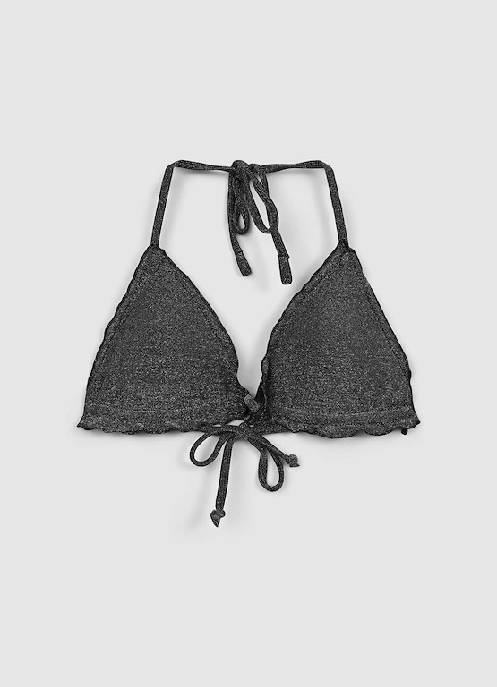 GLOW-IN-THE-DARK TRIANGLE BEACH BRA ULTRABLACK