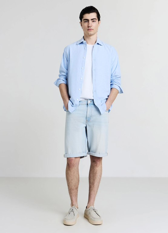 WASHED DENIM SHORTS ISPRANI PLAVI TEKSAS