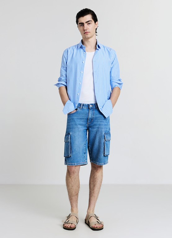 DENIM CARGO SHORTS SREDNJEPLAVI TEKSAS