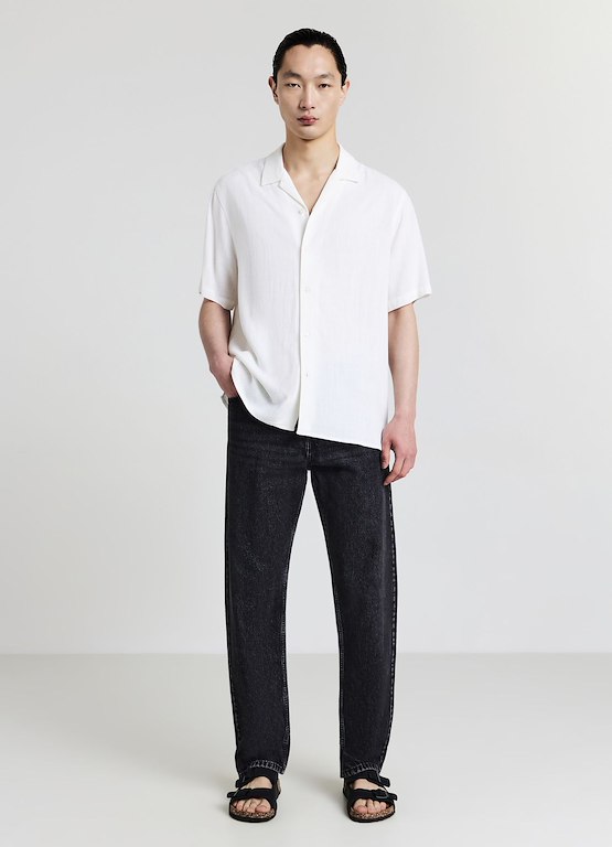 LINEN-BLEND BOWLING SHIRT BELA VUNA