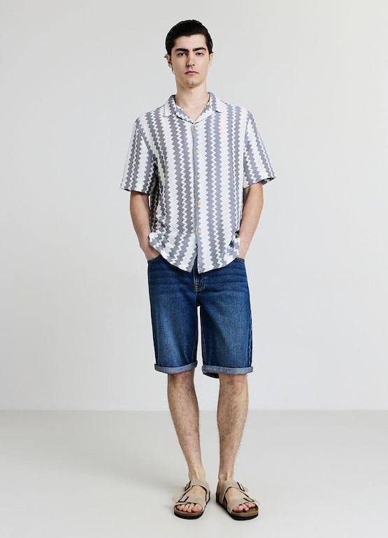 DENIM 5-POCKET SHORTS TAMNOPLAVI TEKSAS