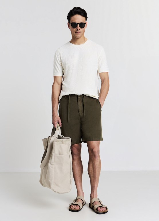 CHINO SHORTS WITH EMBROIDERY POCKETS VOJNIČKA ZELENA