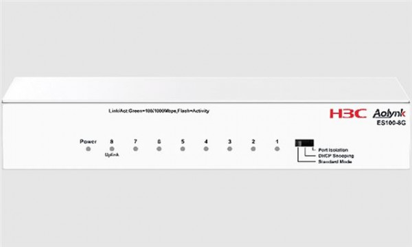 H3C Aolynk ES100-8G Ethernet Switch 8 x 1G ports, DC