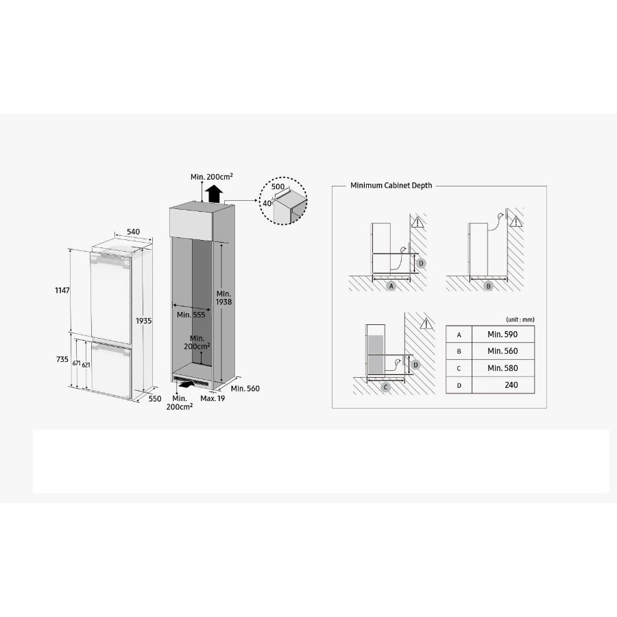 Samsung ugradni frižider BRB80F30AES0EO