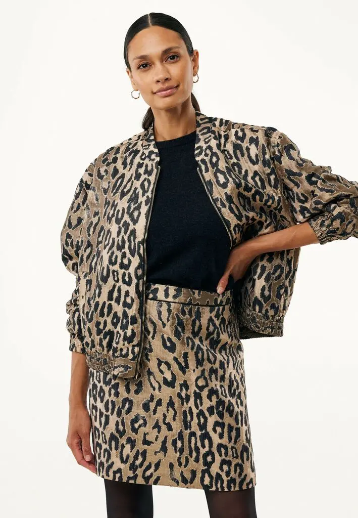 Mexx Ženska bomber jakna sa leopard printom, Braon-bež