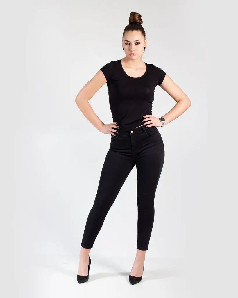 Denistar Ženske farmerke 200-3040, Slim fit, Crne