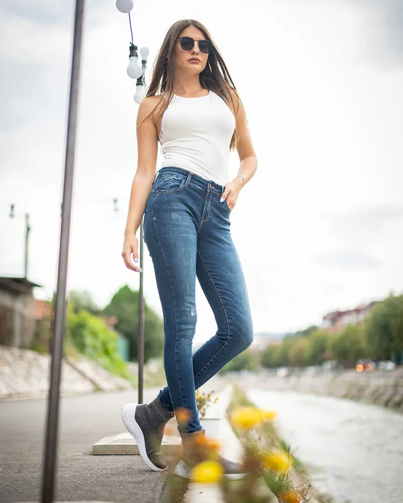 Denistar Ženske farmerke 200-3197, Slim fit, Plave
