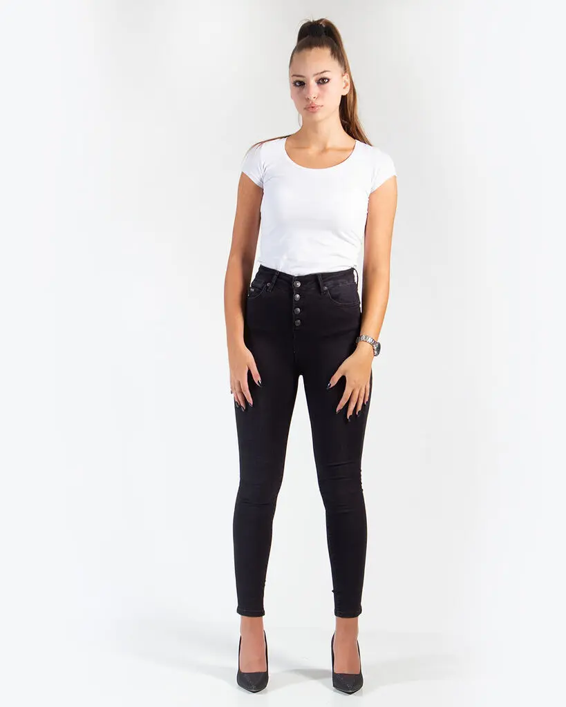 Denistar Ženske farmerke 200-3006, Slim fit, Crne