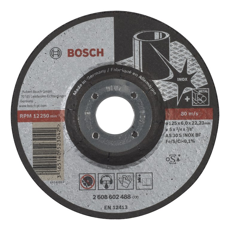 BOSCH Brusne ploče Expert for Inox s udubljenim središtem prečnika 22,23 mm, za male ugaone brusilice 2608602488ID: EK000790458