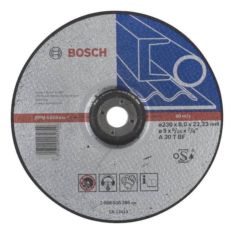 BOSCH Brusne ploče Expert for Metal s udubljenim središtem prečnika 22,23 mm, za velike ugaone brusilice 2608600386ID EK000792709
