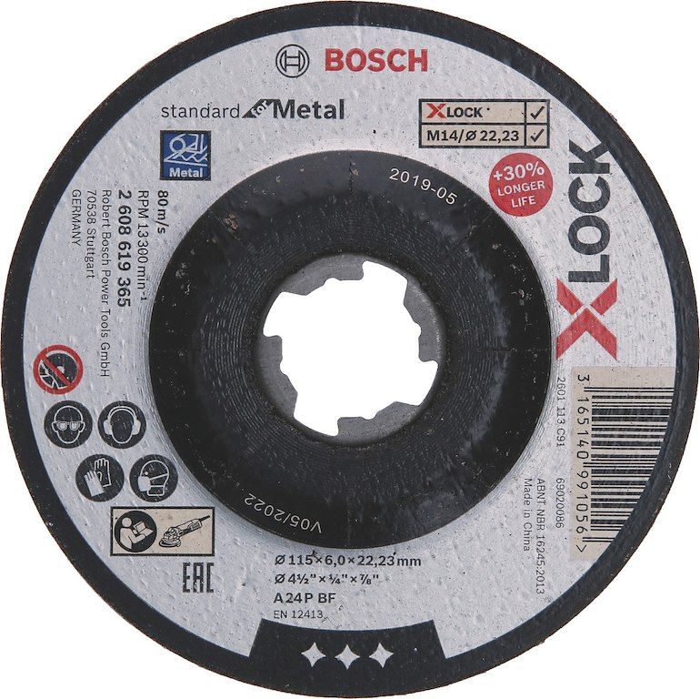BOSCH Brusne ploče s udubljenim središtem Standard for Metal X-LOCK 2608619365ID: EK000791491