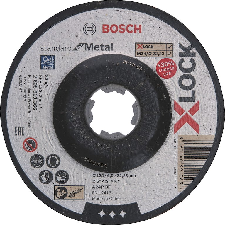 BOSCH Brusne ploče s udubljenim središtem Standard for Metal X-LOCK 2608619366ID: EK000793377