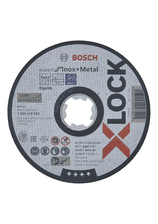 BOSCH Rezne ploče Expert for Inox + Metal X-LOCK s ravnim središtem 2608619264ID EK000790694