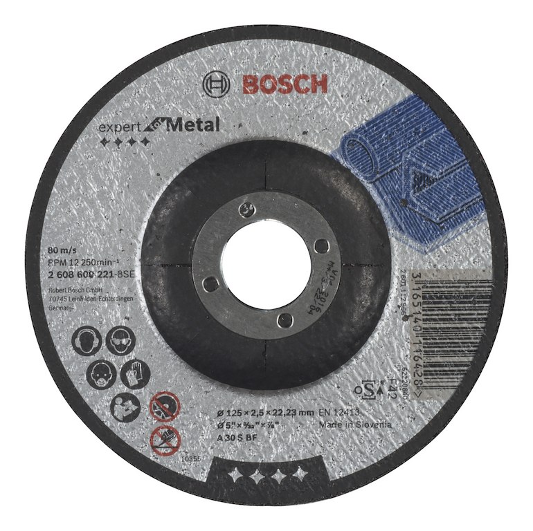 BOSCH Rezne ploče Expert for Metal s udubljenim središtem prečnika 22,23 mm, za male ugaone brusilice 2608600221ID EK000789856